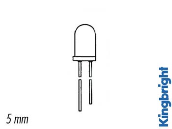 L-7113GD-5V LED A RESISTANCE INTERNE 5mm 5V - VERT DIFFUS
